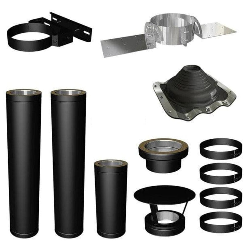 Wood burning stove shed chimney kit Duraflue PRO DTW 2.5 Metre (shed ...